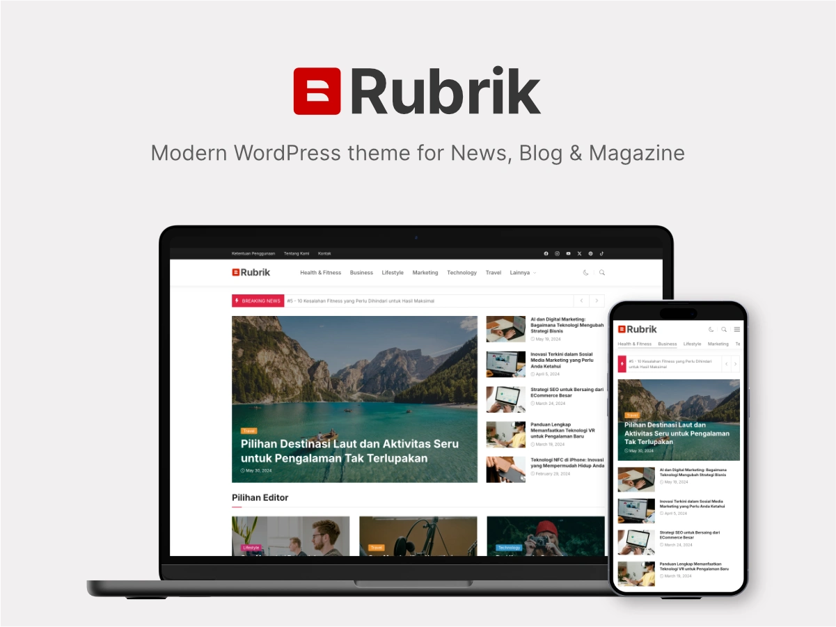 Rubrik - Template Berita Wordpress